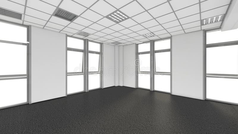 Modern Empty Room, 3d Render Interior Design, Mock Up Illustration ...