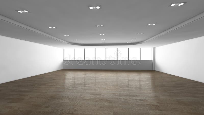 Modern Empty Room, 3d Render Interior Design, Mock Up Illustration ...