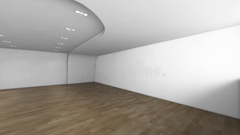 Modern Empty Room, 3d Render Interior Design, Mock Up Illustration ...