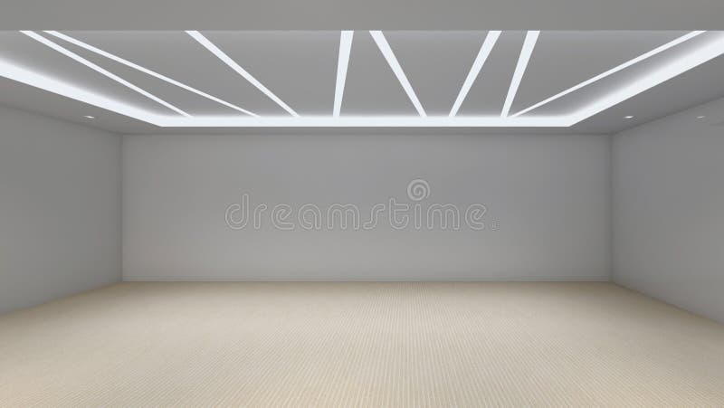 Modern Empty Room, 3D Render Interior Design, Mock Up Illustration ...