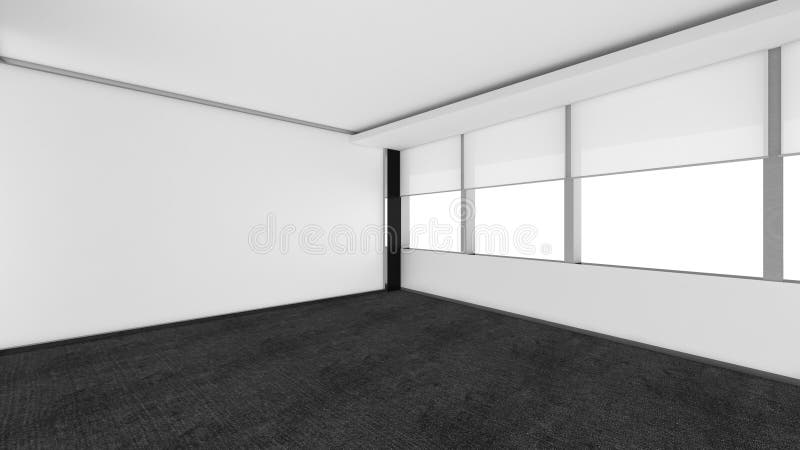 Modern Empty Room, 3d Render Interior Design, Mock Up Illustration ...