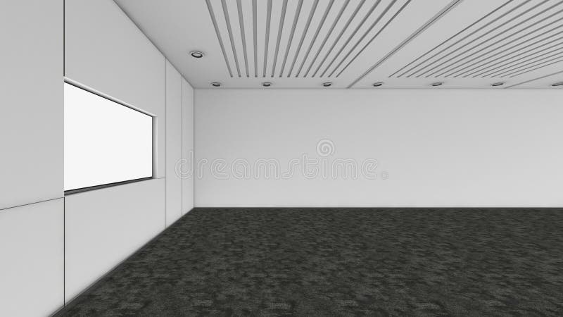 Modern Empty Room, 3d Render Interior Design, Mock Up Illustration ...