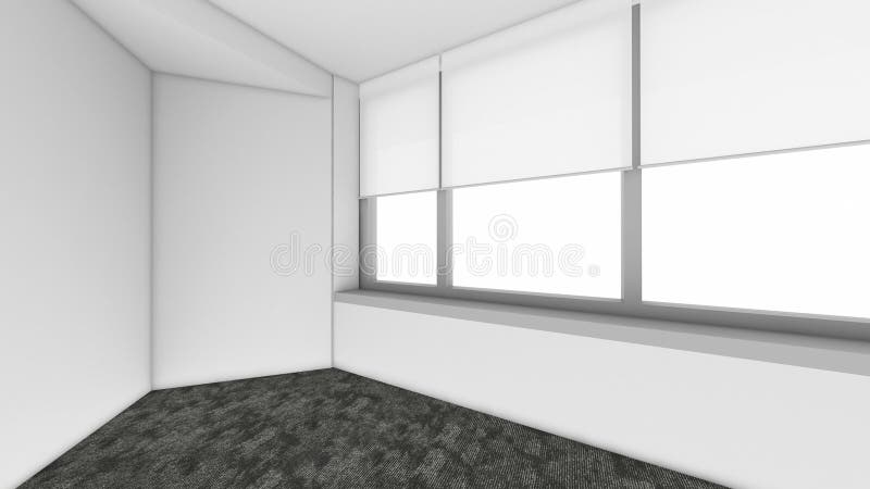 Modern Empty Room, 3d Render Interior Design, Mock Up Illustration ...