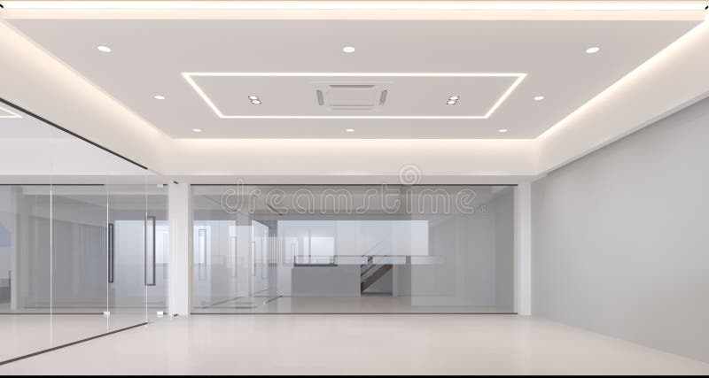 Modern Empty Room Interior Design, 3d Stock Illustration - Illustration ...