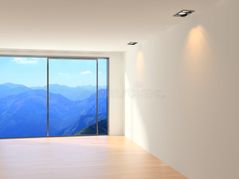 Modern Empty Room with Landscape View | Architecture Interior Stock ...