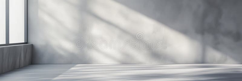 Modern Empty Room with Shadow Patterns on Wall Stock Photo - Image of ...