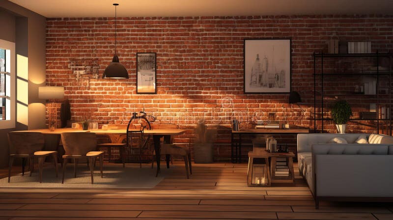 Modern Empty Server Space with Brick Wall Background Design Stock ...