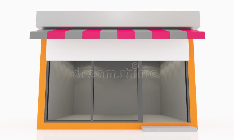 Shopfront with windows stock illustration. Illustration of blank - 41783165