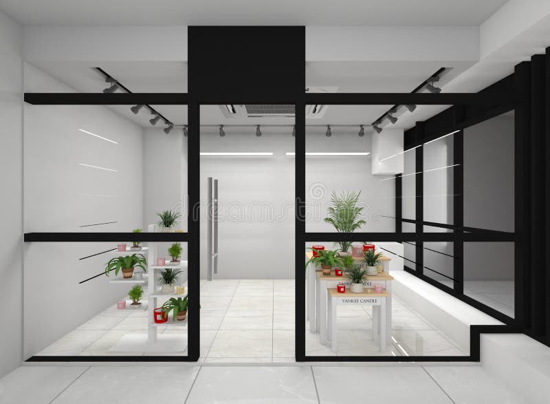 Modern Empty Store Front with Big Window. Exterior of Shop Stock ...