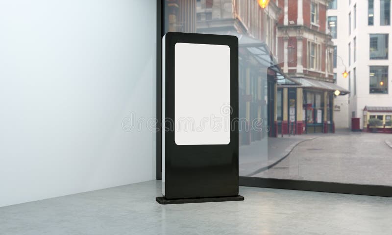 Modern Empty Totem, Kiosk, Digital Signage, 3d Rendering Stock ...
