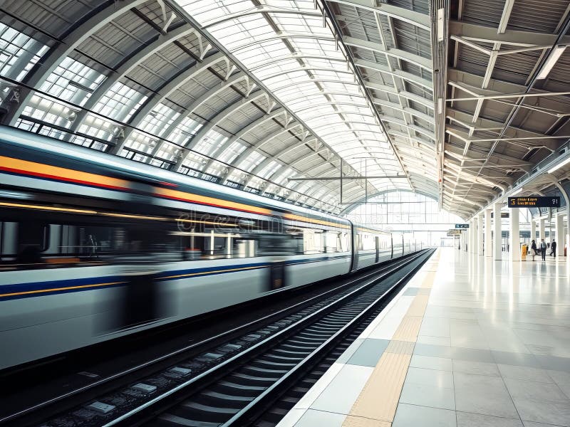 A Modern Empty Train Station Platform Architectural Interior Design ...