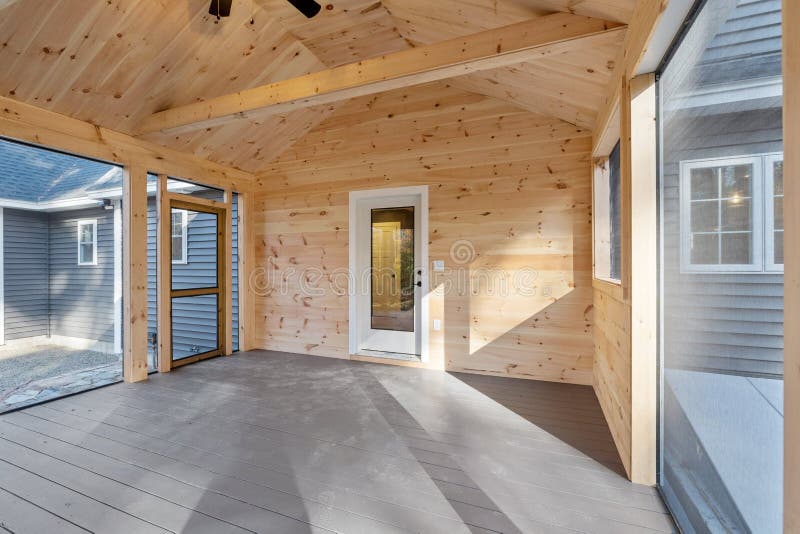 Modern Empty Veranda of a Private House Stock Image - Image of view, design: 261619283