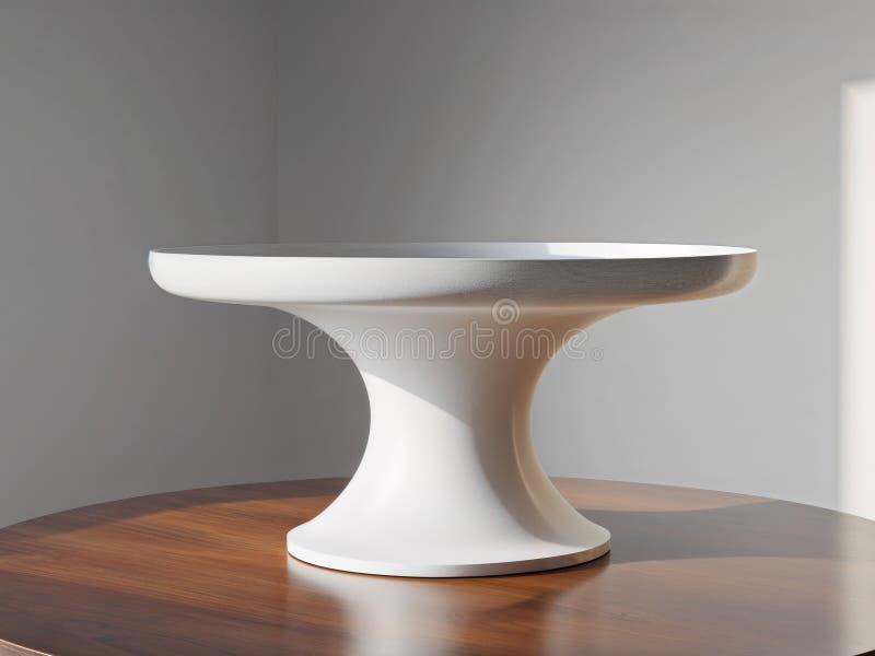 Modern Empty White Pedestal with Subtle Gradient Texture on Round Table ...