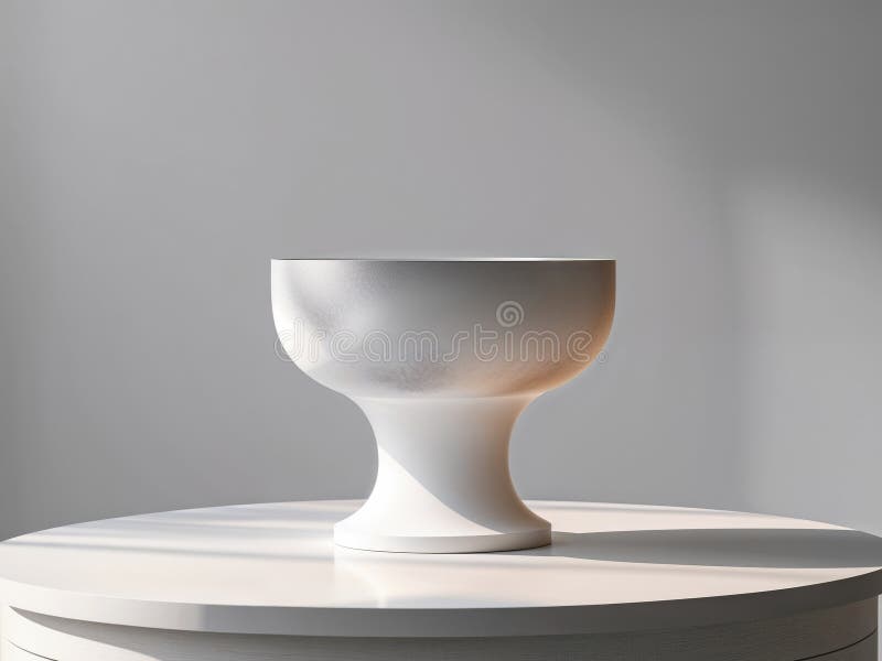 Modern Empty White Pedestal with Subtle Gradient Texture on Round Table ...