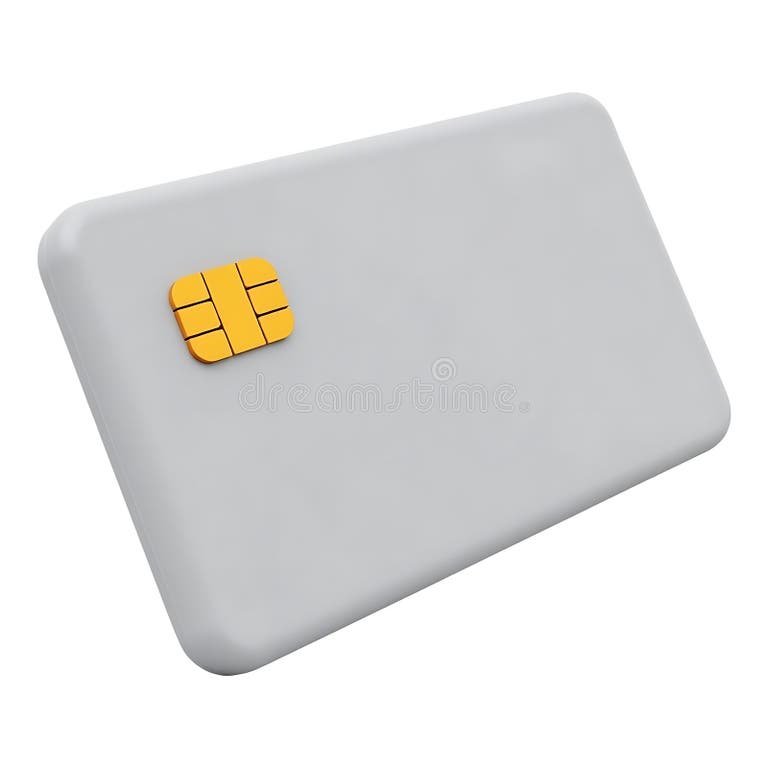 Modern EMV Chip Card on White Background for Secure Payment Stock ...
