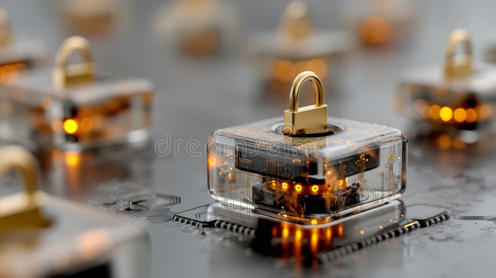 Modern Encryption Technology with Digital Locks and Circuit Board ...