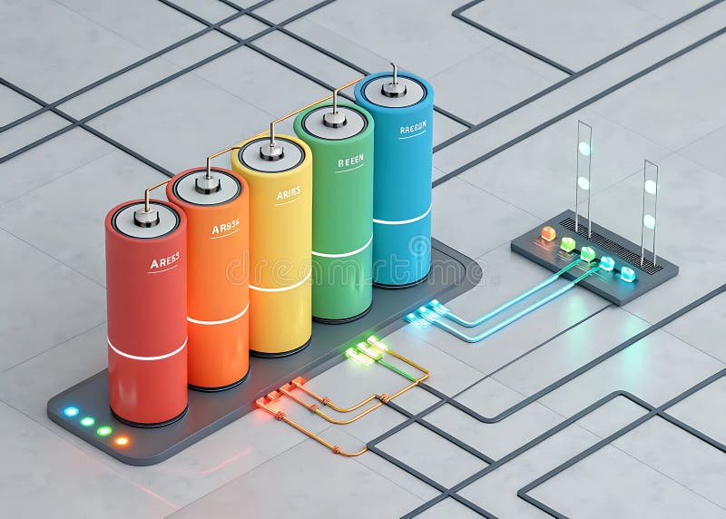 Modern Energy-efficient Batteries Connected To the Grid, with a ...