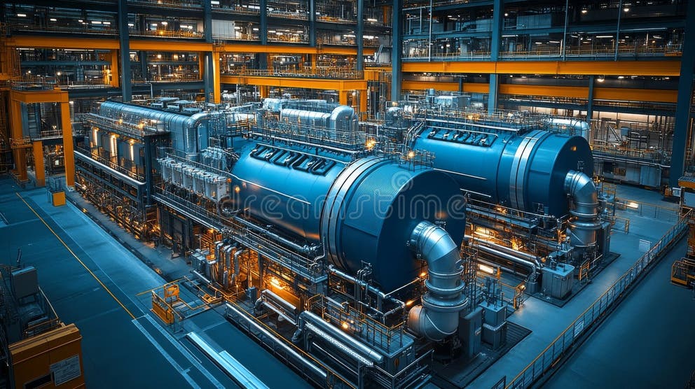 Modern Energy Generation Facility Featuring Advanced Turbines and ...