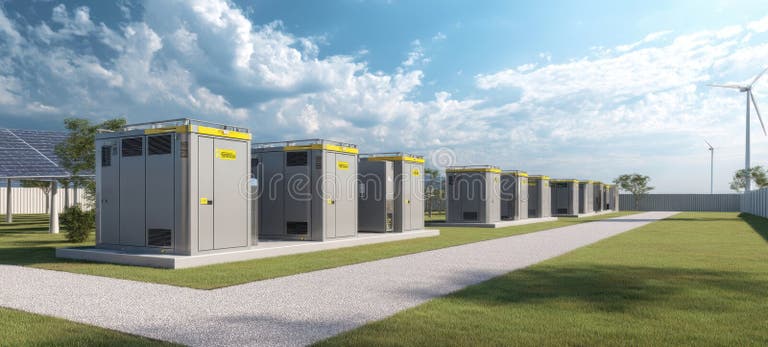 The Modern Energy Storage Facility with Renewable Technology and Efficient Design. AI Generated ...