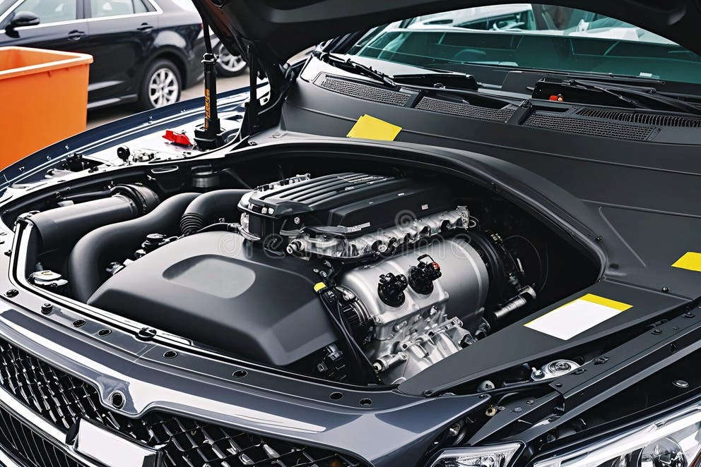 Modern engine bay stock illustration. Illustration of power - 326523601