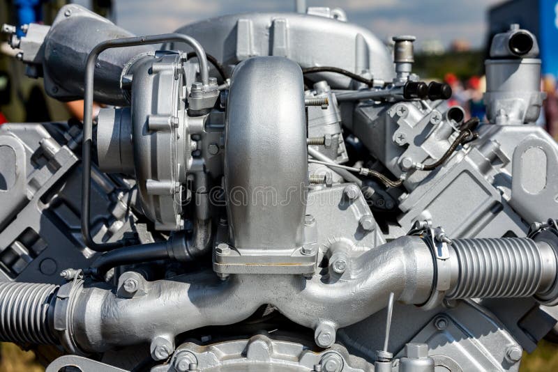 Modern engine closeup stock image. Image of machine - 169254001