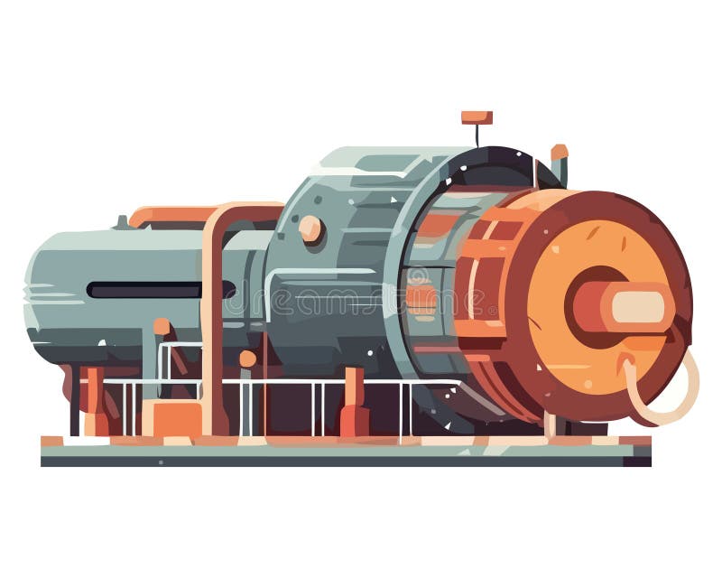 Modern engine illustration stock vector. Illustration of rudder - 285127419