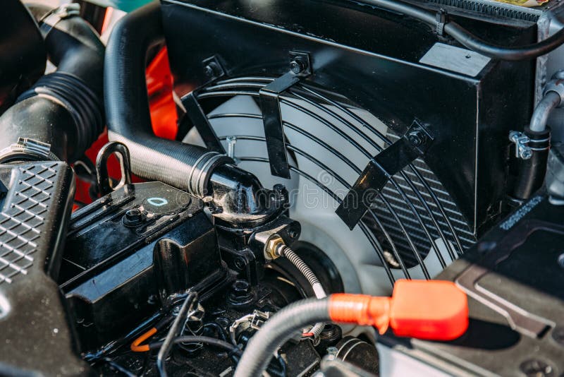 Modern Engine or Motor of Industrial Loader or Combine Vehicle or Small ...