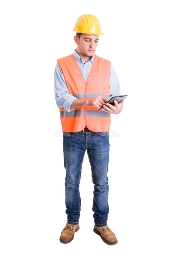 Modern Engineer Using a Tablet Stock Photo - Image of concentrated ...