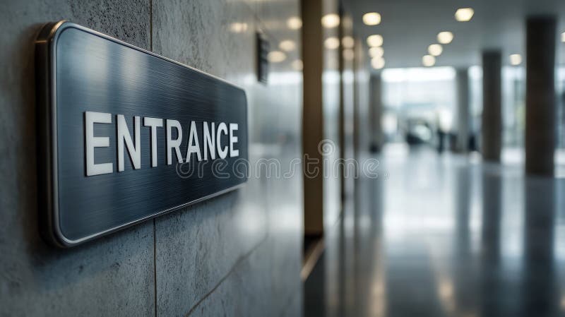 Modern Entrance Hallway Directional Sign Stock Photos - Free & Royalty ...