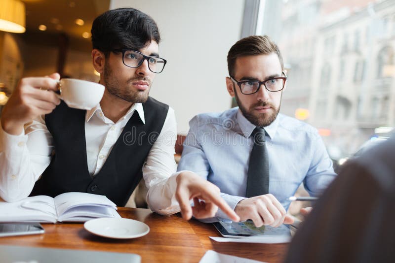 Modern entrepreneurs stock image. Image of discussing - 90293079