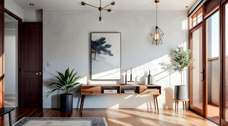 Modern Entry Way Interior Ai Generated Stock Illustration ...