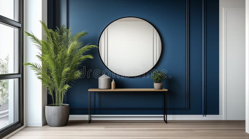 Modern Entryway Featuring an Accent Wall with Stylish Decor and ...