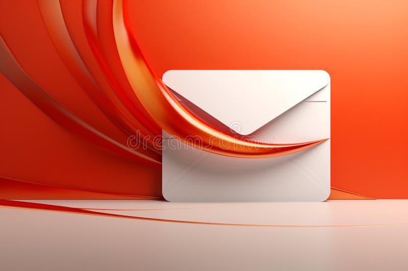 A Modern Envelope on Orange Background, Representing the Communication ...