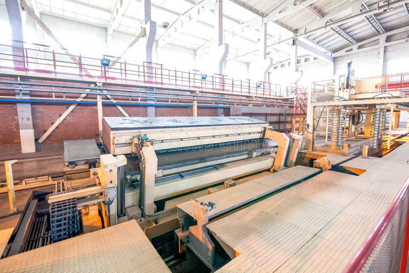 Modern Equipment at Factory Producing Concrete Blocks Stock Image ...