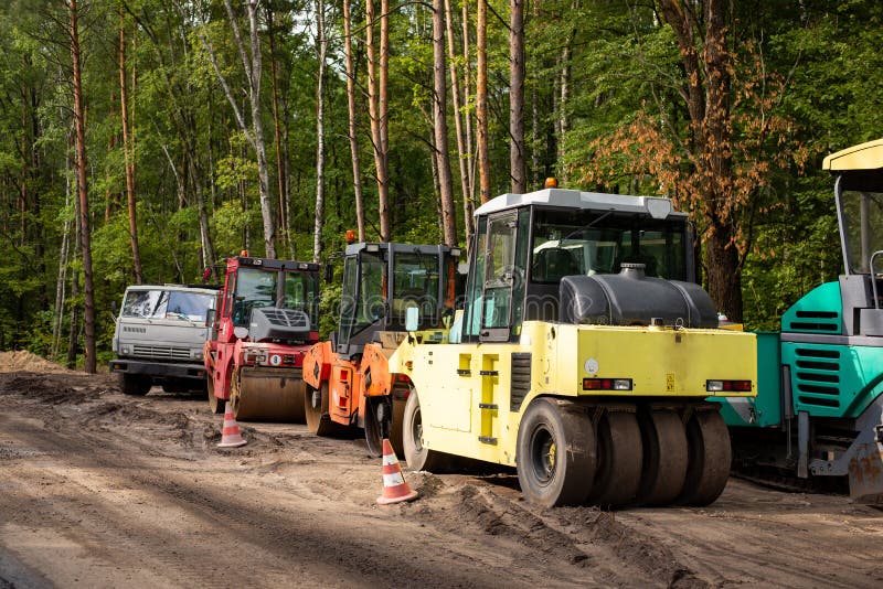 Road construction concept stock photo. Image of machine - 264822192
