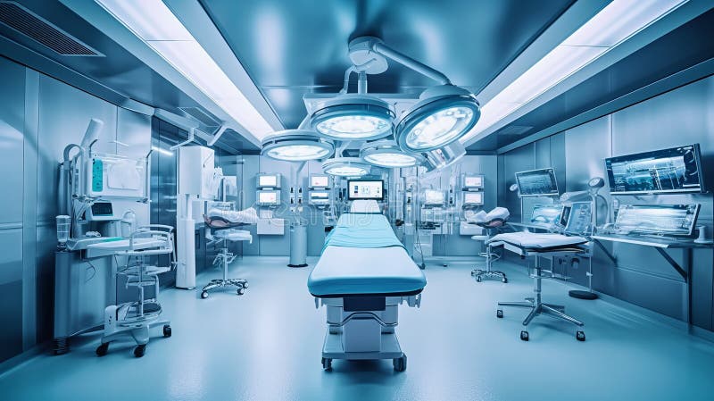 Modern Equipment in Operating Room. Medical Devices Stock Illustration ...