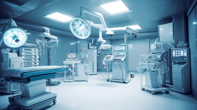 Modern Equipment in Operating Room. Medical Devices Stock Illustration ...