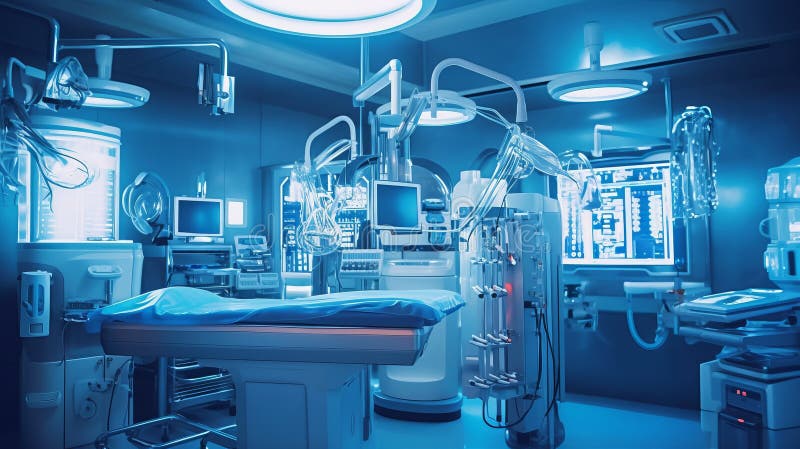 Modern Equipment in Operating Room. Medical Devices Stock Illustration ...