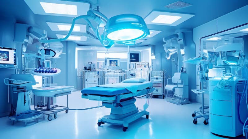 Modern Equipment in Operating Room. Medical Devices Stock Illustration ...