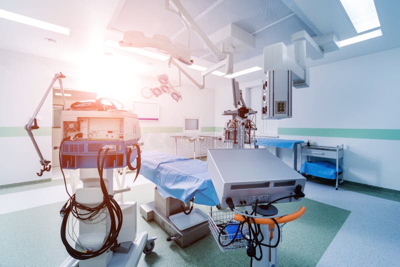 Modern Equipment in Operating Room. Medical Devices for Neurosurgery ...