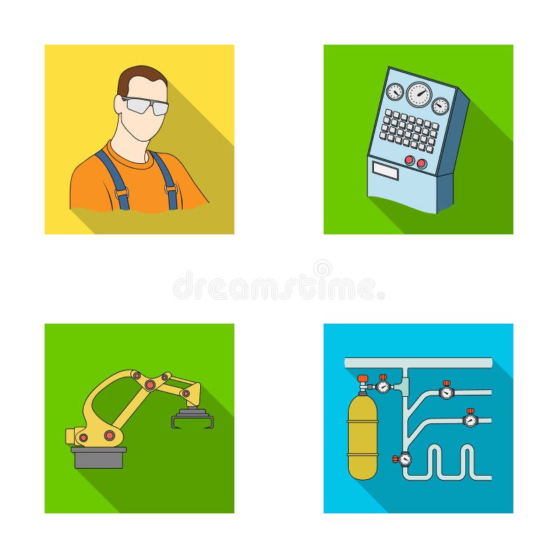 Modern Equipment and Other Web Icon in Flat Style.Machine Tools and ...
