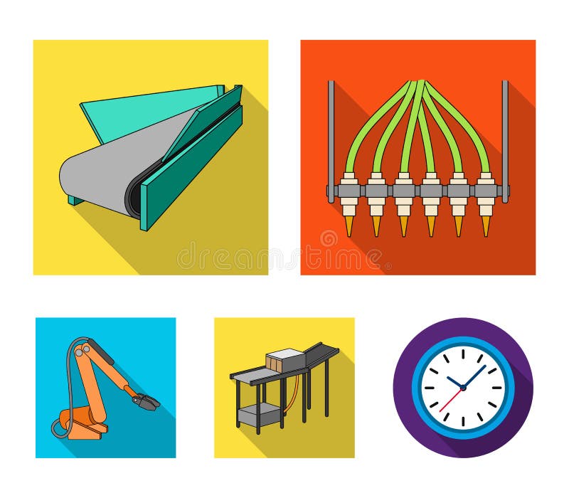 Modern Equipment and Other Web Icon in Flat Style.Machine Tools and ...
