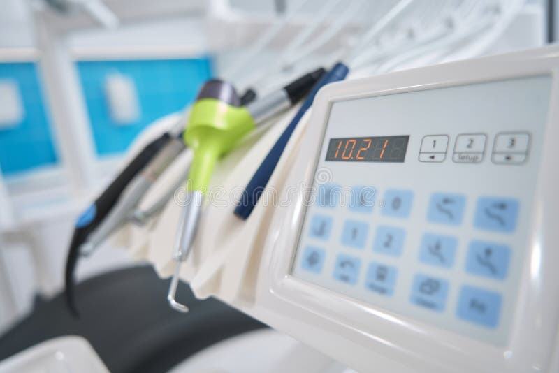 Modern Equipment for Teeth Treatment Used in Stomatologist Office Stock ...