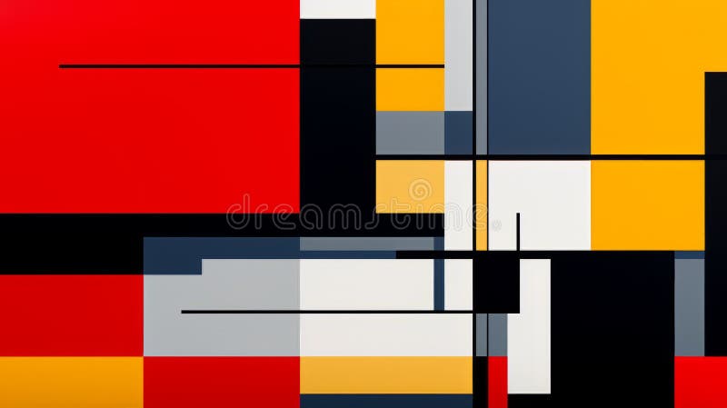 Modern Era Painting: Simplistic Vector Art with De Stijl Influence ...