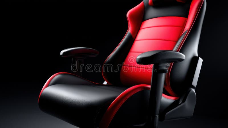 Modern Ergonomic Gaming Chair in Red and Black Stock Illustration ...