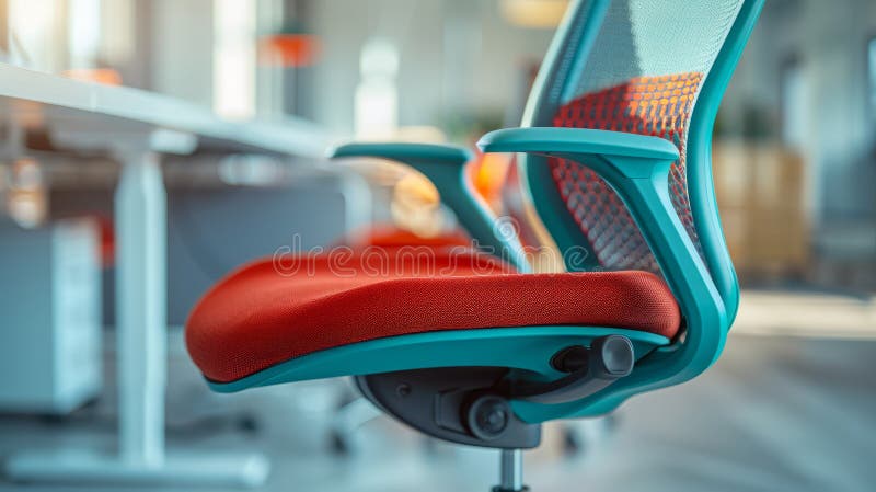 Modern Ergonomic Office Chair in a Bright Workspace. Stock Image ...