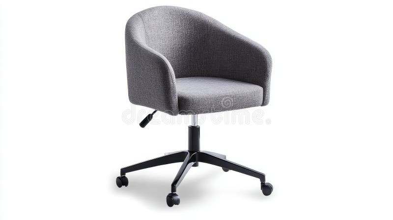 A Modern, Ergonomic Office Chair with a Round Back and Rolling Wheels ...