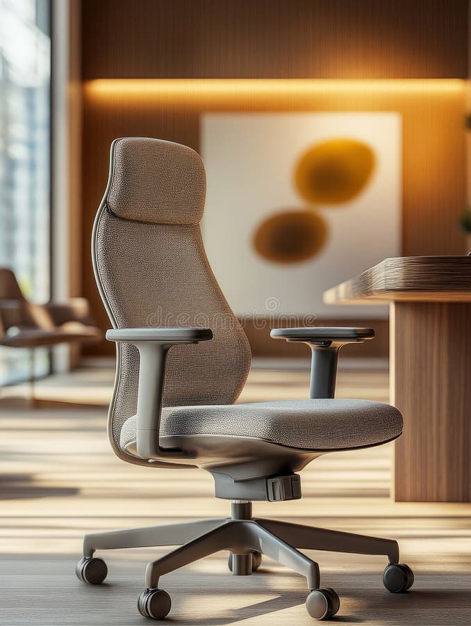 Modern Ergonomic Office Chair in a Stylish Workspace. Stock Photo ...