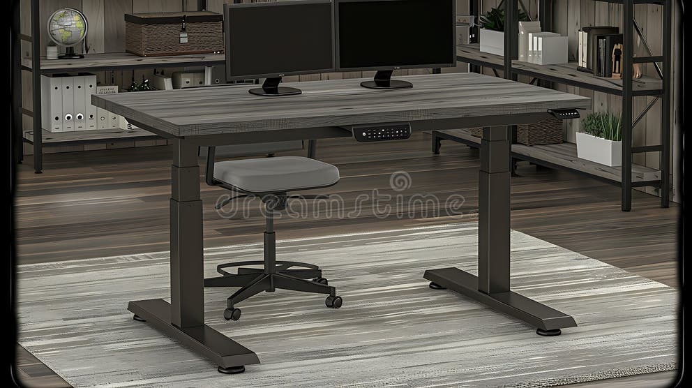 Modern Standing Desk Workstation Stock Illustrations – 539 Modern ...