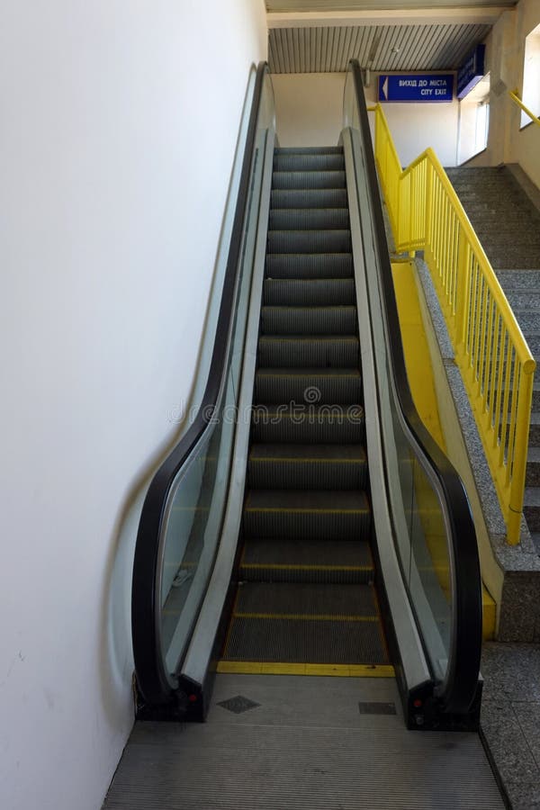 Modern Escalator Electronic System Moving Stock Photo - Image of ...